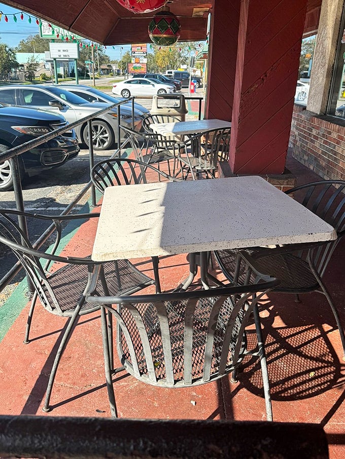 Outdoor seating for those perfect Florida days when the only thing better than eating delicious food is doing it with a side of sunshine.