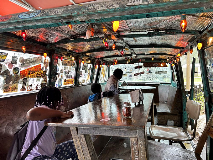 Yes, you can actually eat inside this van. When someone says they're "taking you out for dinner," this probably isn't what you pictured&mdash;but it should be.