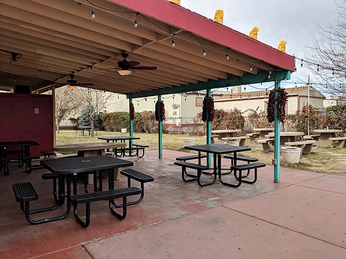 The outdoor seating area offers a moment of reflection—a place to contemplate how something so simple can taste so profound.