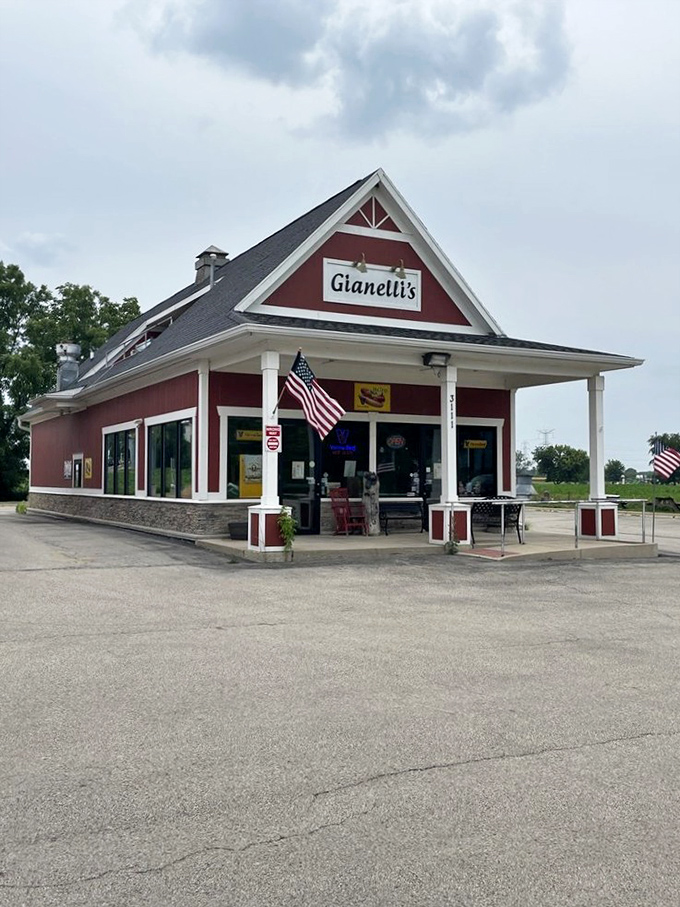 In daylight, Gianelli's stands proud like a red-painted sentinel guarding the sacred traditions of proper Italian beef. Worth the pilgrimage.
