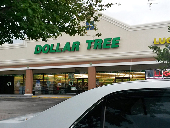 The exterior view that beckons to passing cars like a siren song, whispering sweet nothings about affordable treasures waiting just beyond those automatic doors.