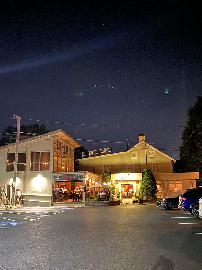 As night falls, Grille 3501 transforms into a beacon of culinary promise, glowing with the warm light of good meals and better conversations waiting to happen.