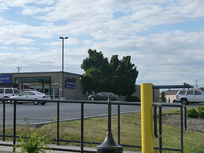 The exterior view from across the parking lot. This unassuming building houses more potential than most high-end boutiques, if you know how to look.