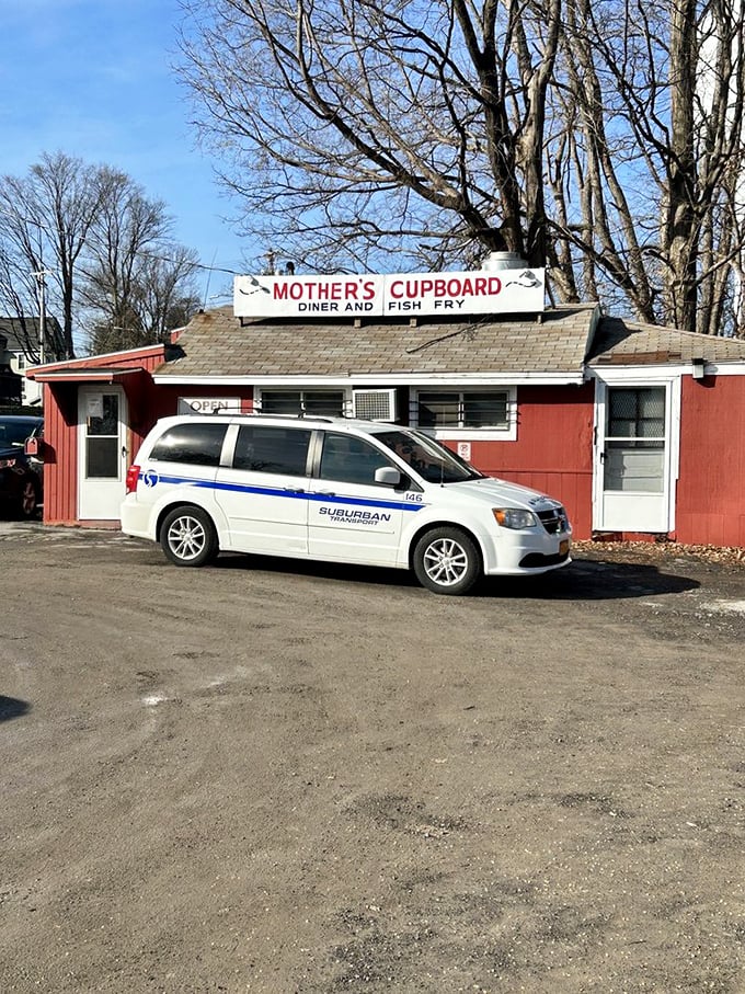 The shrine to morning indulgence. Mother's Cupboard stands ready for another day of pancake pilgrims seeking breakfast enlightenment.