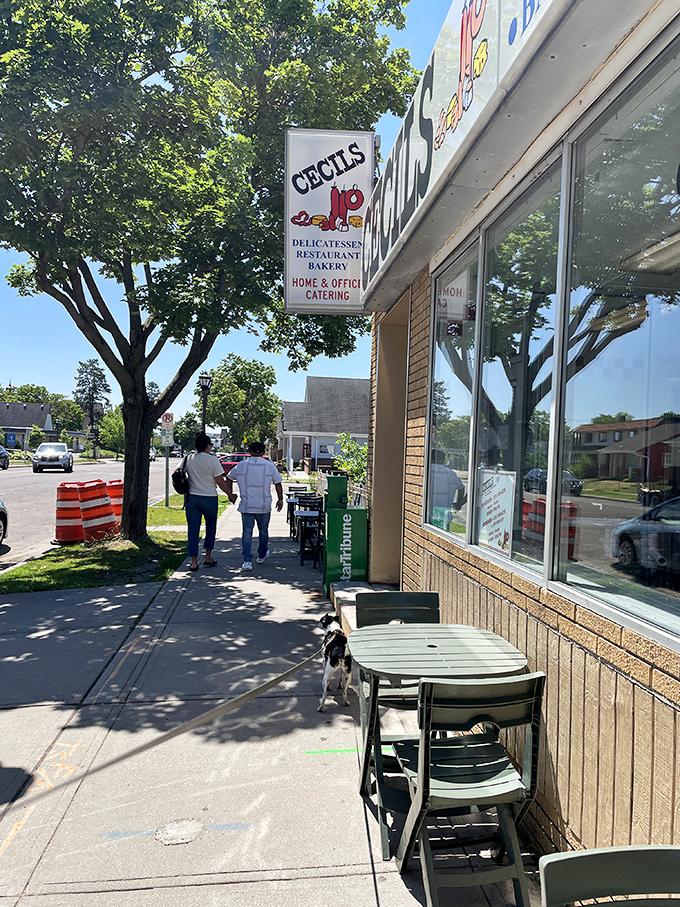 Even the sidewalk outside Cecil's feels welcoming, with simple outdoor seating perfect for people-watching on a Minnesota summer day.