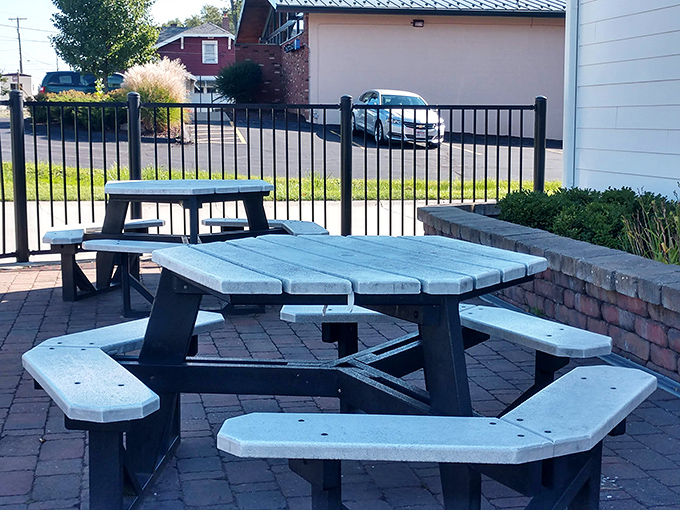 These picnic tables have witnessed more moments of pure bliss than most therapists' couches. The custard couch session costs less, too.