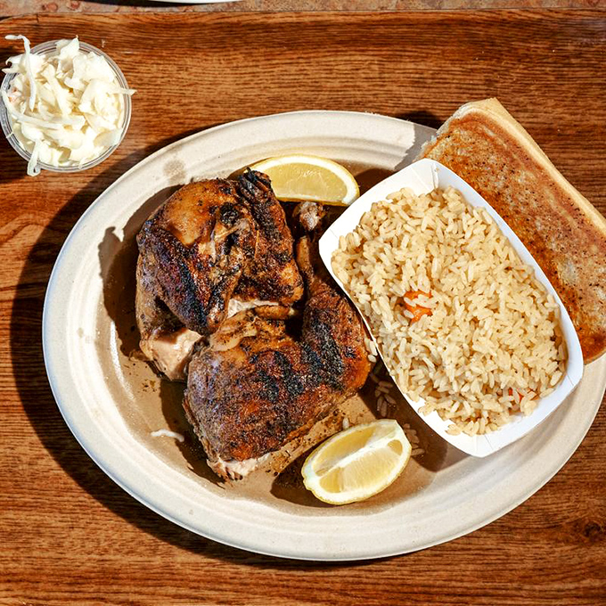 Chicken with skin so perfectly crisped and seasoned, it makes you question why anyone would ever order anything else &ndash; until you see the brisket again.