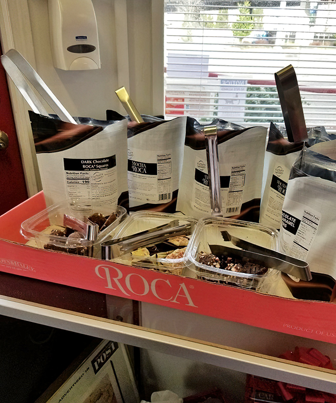 Sample trays: where good intentions meet their match and shopping carts mysteriously fill themselves with sweet necessities.