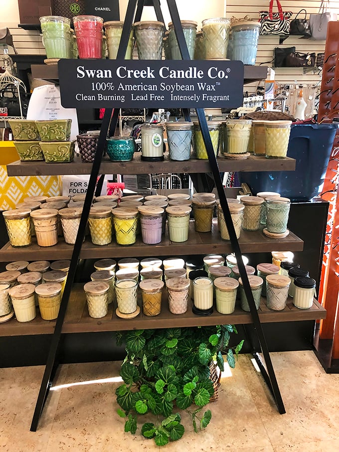 A pyramid of possibility&mdash;Swan Creek's fragrant candles promise to transform any room from "just got home" to "been waiting for you all day."
