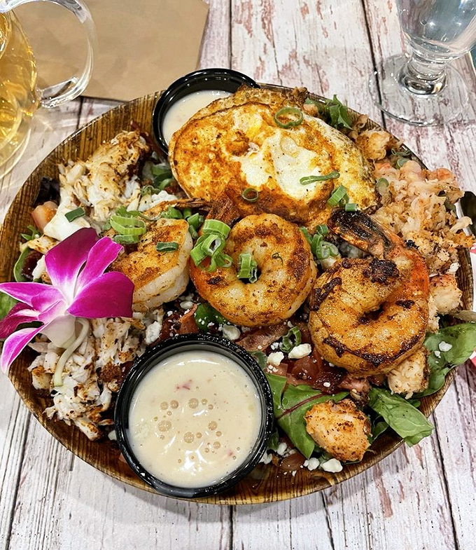 This isn't just seafood&mdash;it's an ocean-to-table masterpiece where shrimp, egg, and greens perform a perfectly choreographed culinary dance.