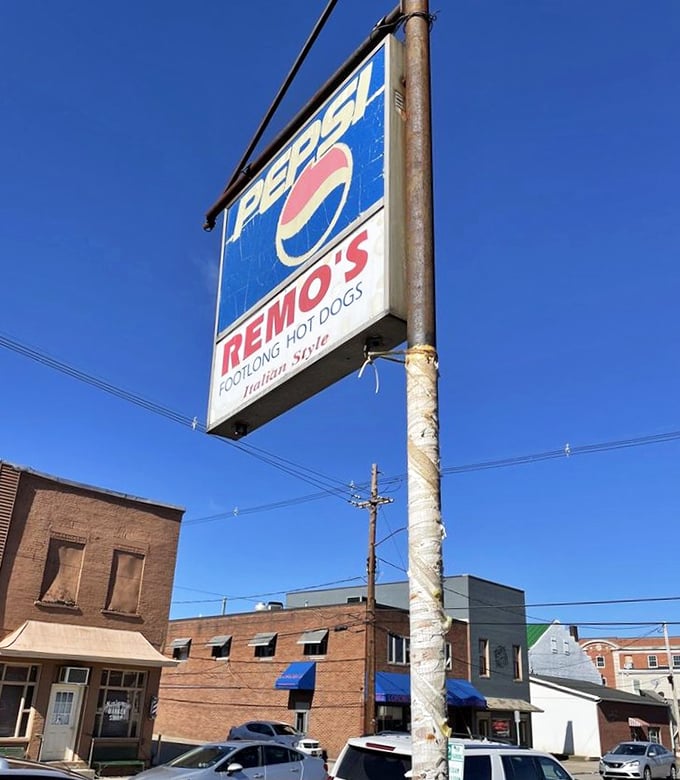 The weathered sign stands as a beacon of hope for hungry travelers &ndash; proof that some treasures aren't meant to be hidden.