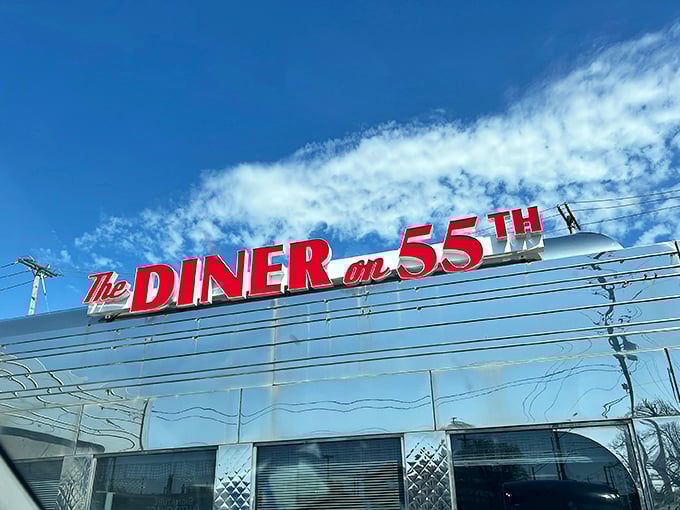 That iconic red signage against a blue Cleveland sky announces more than just a restaurant—it's a landmark, a destination, a promise of good things to come.