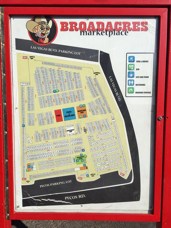 The marketplace map: a treasure hunter's compass. Without it, you might never find your car or that guy selling vintage vinyl records.