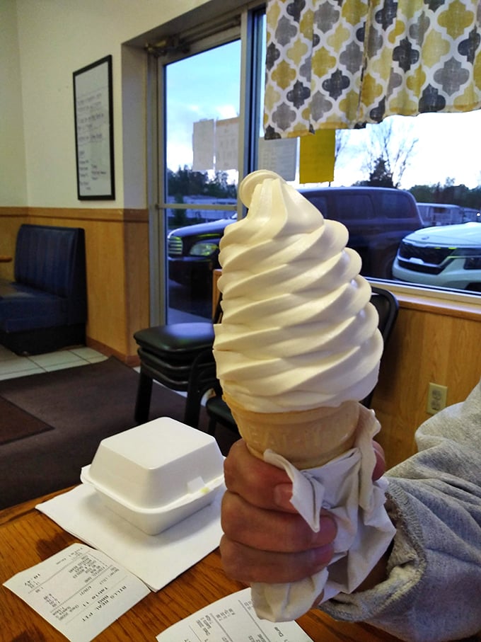 Soft-serve ice cream that towers with such confidence, it knows it's the perfect finale to a BBQ feast.