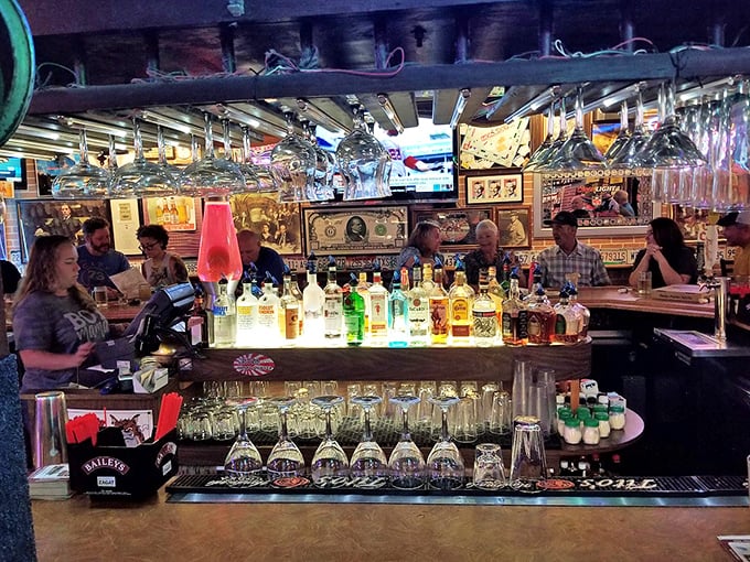 The bar's evening glow creates that perfect ambiance where stories flow as freely as the drinks. A place where "just one more" becomes a happy inevitability.