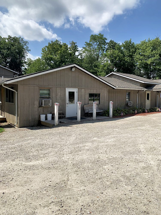No pretentious architecture or flashy design—just a humble building that's been perfecting the art of the burger for decades.