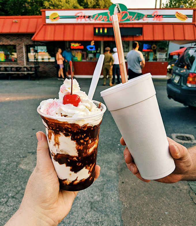 Summer romance in dessert form. This sundae and shake duo could make even the most dedicated diet plan wave a white flag of surrender.