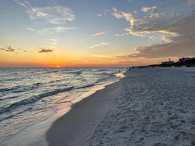 Sunset specialists gather at the water's edge, where Florida's Gulf Coast puts on a daily light show that outperforms any man-made spectacle.