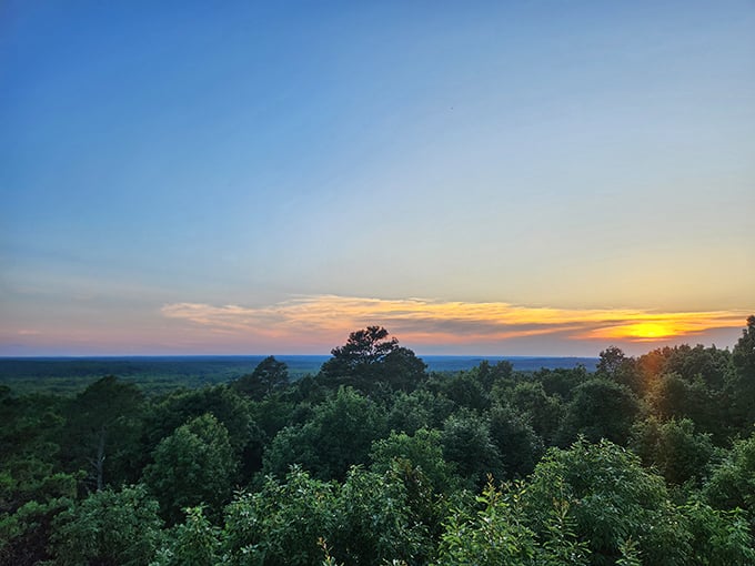 The sun bids farewell to another perfect day in Tennessee's hidden paradise. This isn't just a sunset&mdash;it's nature's standing ovation for itself.