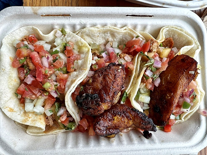 Taco perfection: tender, seasoned meat nestled in soft corn tortillas, topped with fresh pico de gallo&mdash;simple, authentic, and utterly delicious.