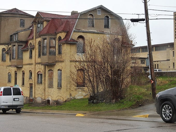 This weathered yellow building stands as a testament to Ely's boom years, when mining prosperity built structures meant to last generations.