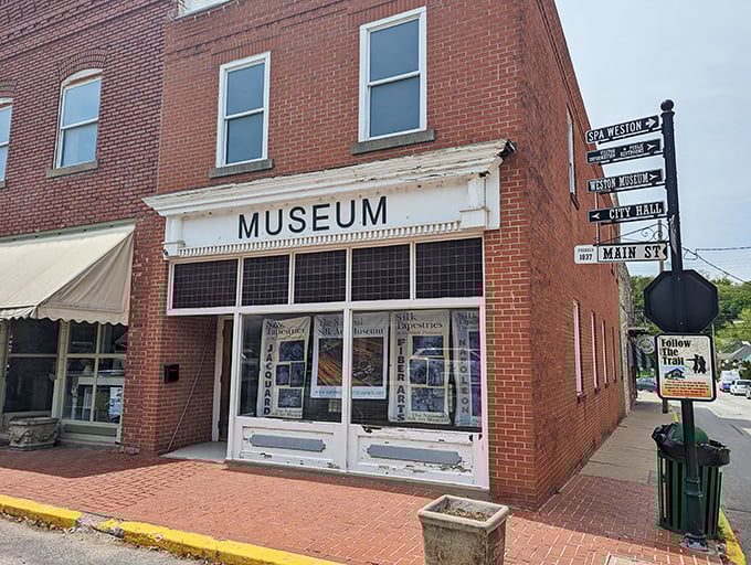 The National Silk Art Museum: where "museum" on a storefront isn't pretentious but a doorway to unexpected wonder on Main Street.