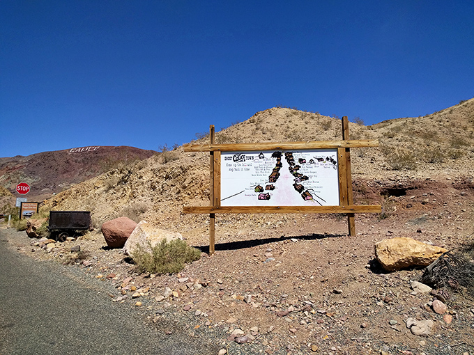 This helpful town map prevents visitors from becoming the ironic lost souls in a ghost town, though getting slightly lost is part of the charm.