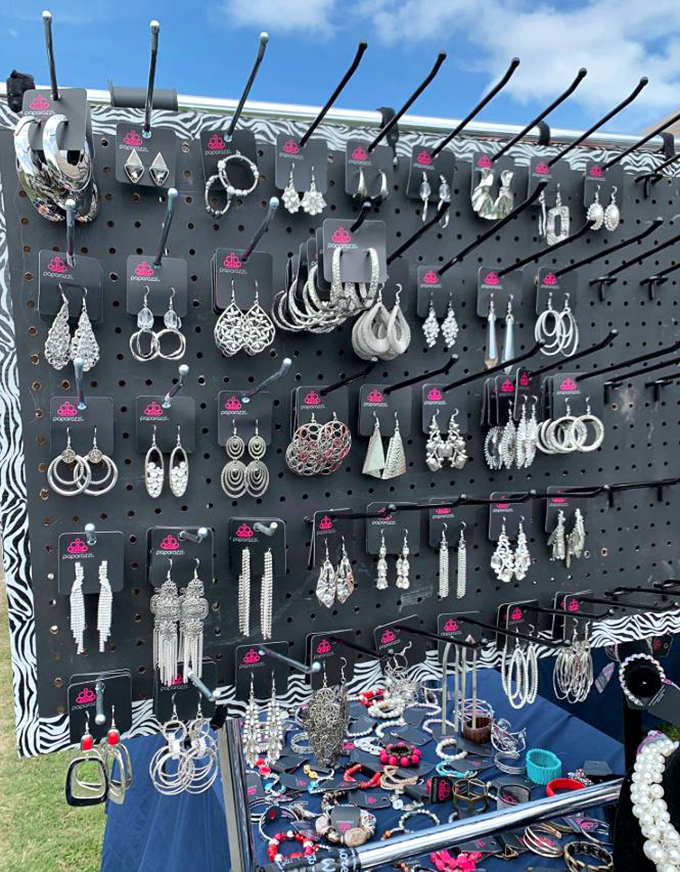 Sparkle central for the budget-conscious! This dazzling display of costume jewelry proves you don't need diamonds to shine at next weekend's crawfish boil.