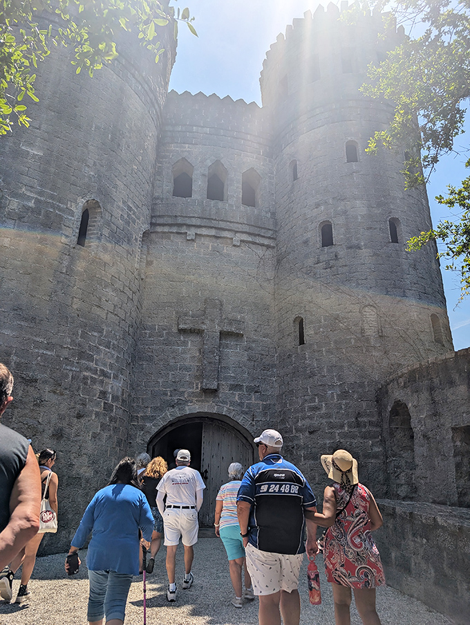 Pilgrims of the peculiar&mdash;visitors approach the imposing entrance, about to discover one of Florida's most unexpected architectural treasures.
