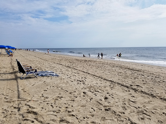 Dewey's expansive shoreline invites both solitude and socializing&mdash;where empty chairs await stories and the Atlantic whispers "come in."