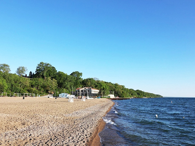 The gentle curve of shoreline stretches toward the horizon. Glencoe Beach's natural beauty reminds us why generations of Illinoisans have treasured this North Shore gem.