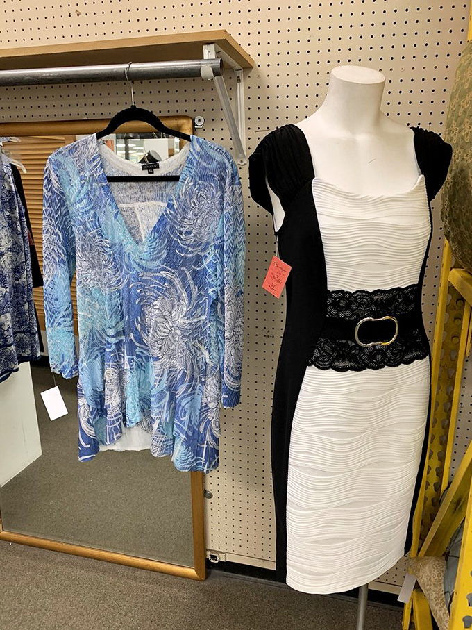 Designer dresses on display remind us that style is timeless, regardless of the price tag. 
