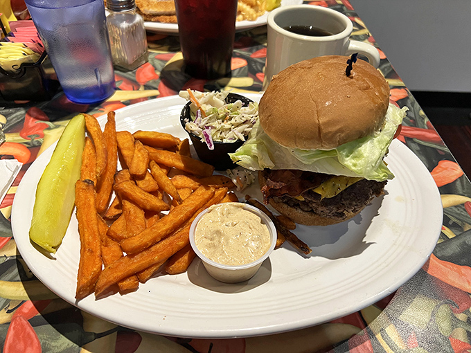 A proper diner burger doesn't need a fancy name or artisanal pretense&mdash;just honest ingredients and the promise of sweet potato fries.