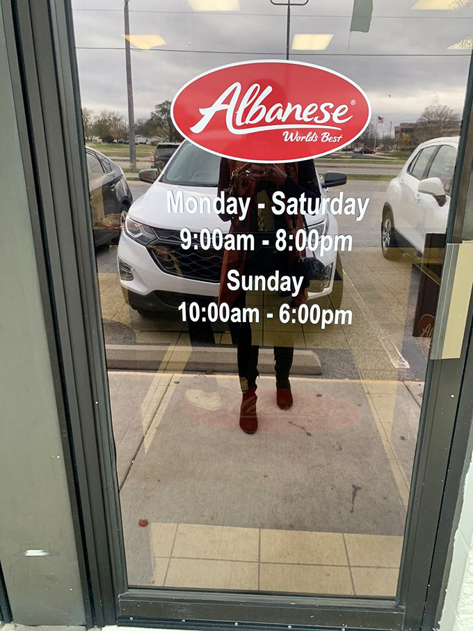 The door that marks the threshold between the real world and candy wonderland. Open during convenient hours for your sugar emergencies.