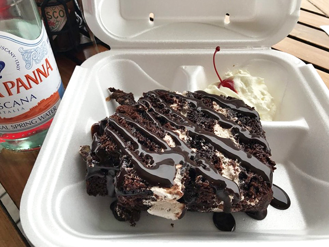 Chocolate cake that's dressed for a night out. The drizzle of sauce is like jewelry for dessert&mdash;completely unnecessary but absolutely essential.