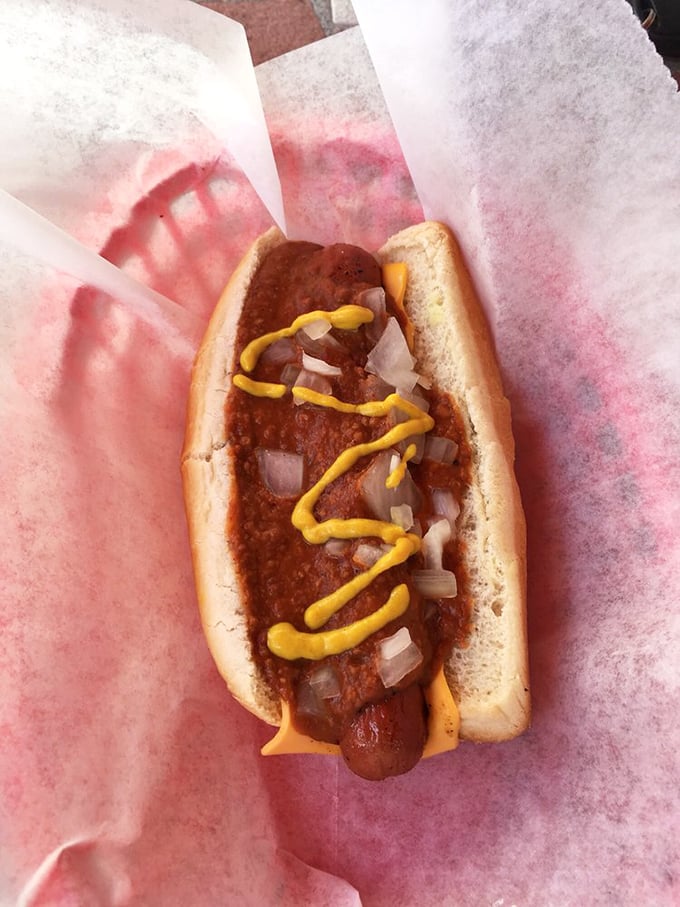 The chili cheese dog&mdash;where beef meets more beef in a relationship sealed with cheese. Some call it messy; I call it magnificent.