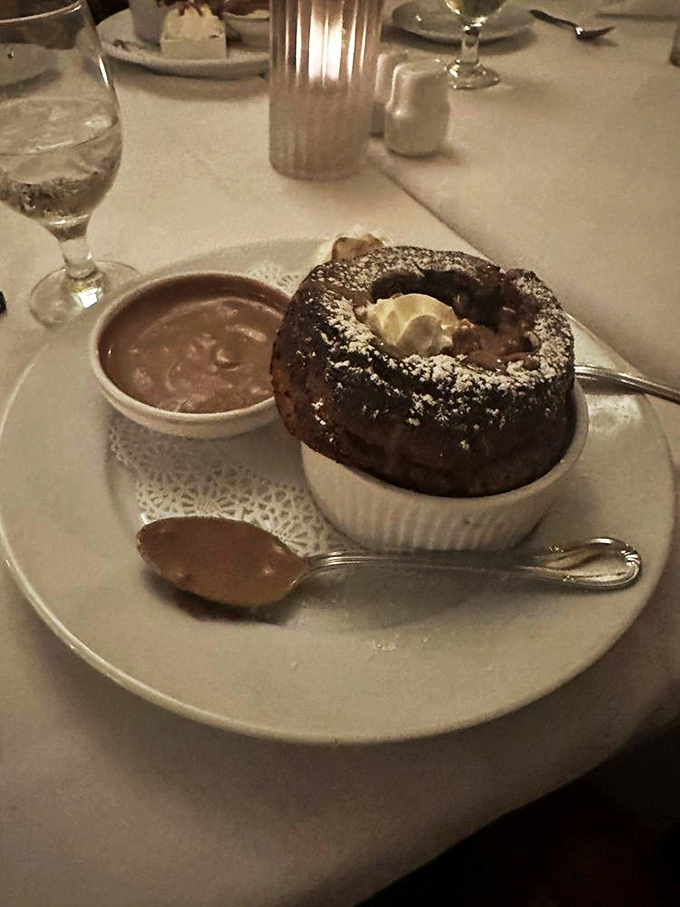 The chocolate soufflé rises to the occasion—literally. A warm, decadent finale that makes you grateful elastic waistbands were invented.