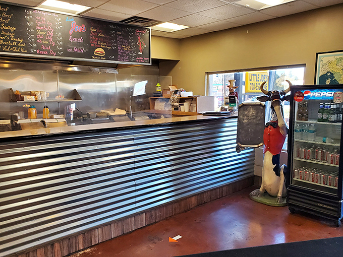 The ordering counter&mdash;where dreams come true and diets go to die. That cow statue knows exactly what you're about to do.