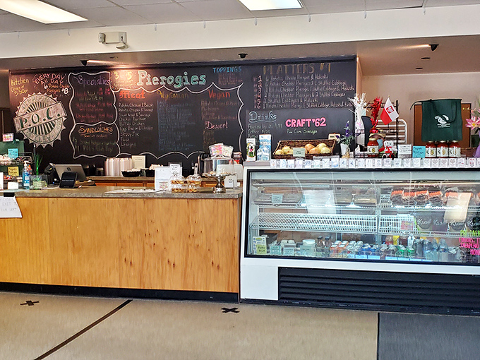 Where the magic happens: a chalkboard menu of possibilities behind a counter that separates you from the promised land of handcrafted dumplings.