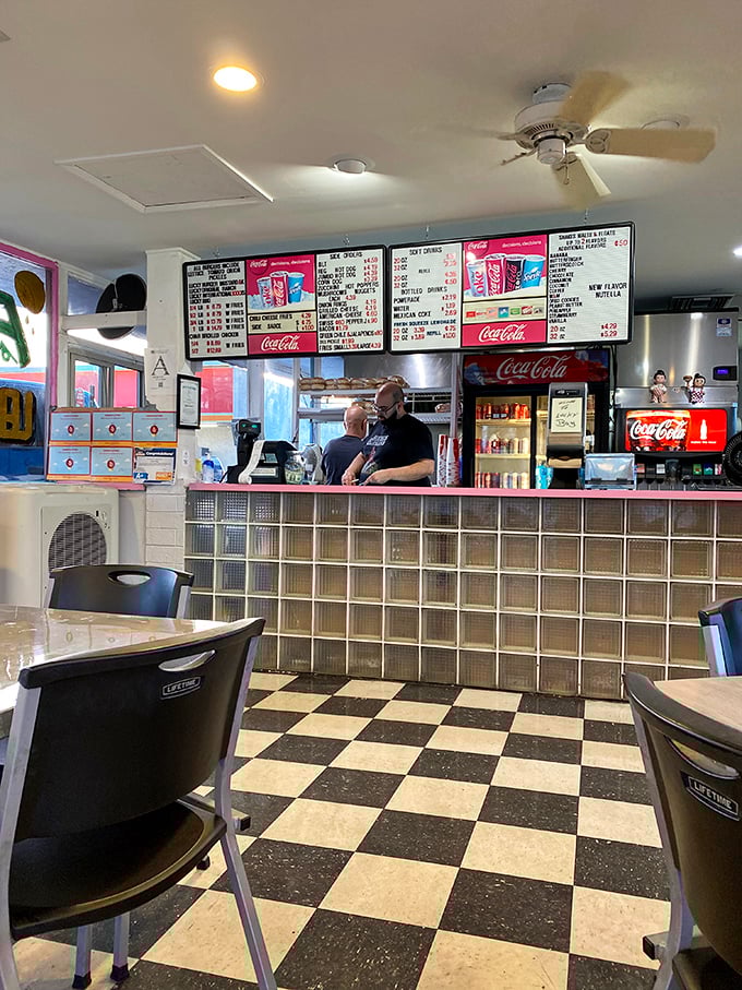 The counter where burger dreams come true. No fancy digital displays or buzzers &ndash; just the beautiful simplicity of ordering face-to-face.