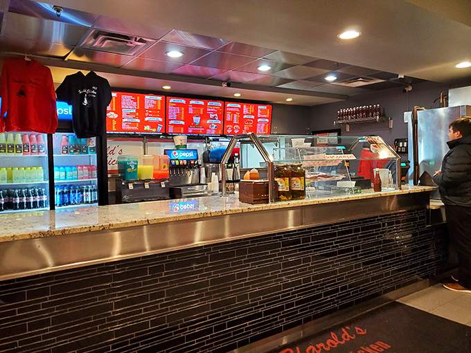 The ordering counter&mdash;where dreams come true, chicken sizzles behind the scenes, and patience is rewarded with crispy perfection.