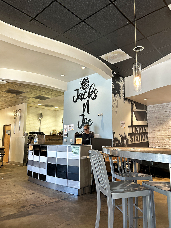 The heart of breakfast operations &ndash; where pancake orders are called and breakfast dreams are dispatched with military precision.