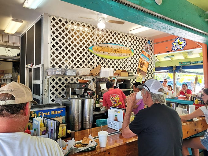Where the magic happens &ndash; the counter service area buzzes with energy as hungry patrons eagerly await their coastal comfort food fix.