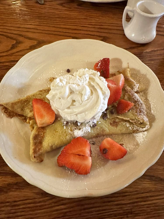 These delicate crepes with strawberries and cream prove that pancakes' sophisticated European cousin deserves equal time in the spotlight.