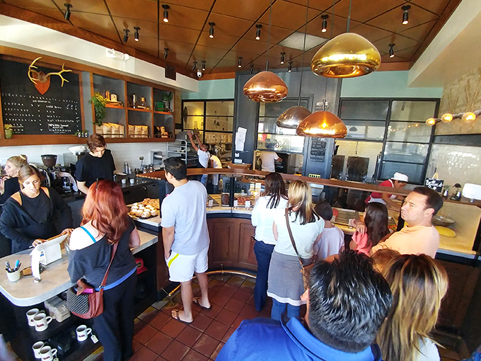 The crowd doesn't lie&mdash;when people willingly queue for donuts, you know you've found something special. Sweet anticipation in action.