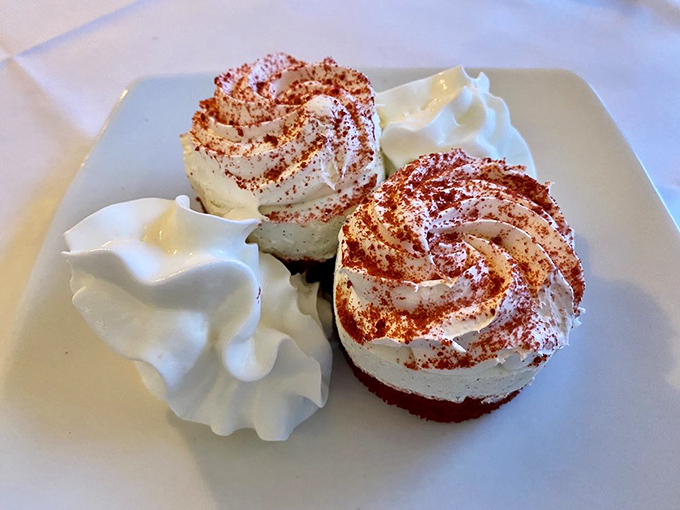Red velvet miniatures that prove good things come in small packages. These little towers of cream cheese frosting demand to be photographed before devoured.