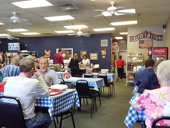 The dining room hums with the universal language of satisfaction&mdash;forks clinking, conversations flowing, and not a cell phone in sight.
