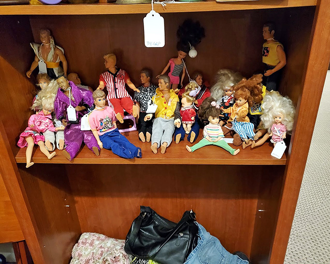 The island of misfit dolls, where plastic memories await adoption. Each tiny face holds the promise of new adventures with a second family.