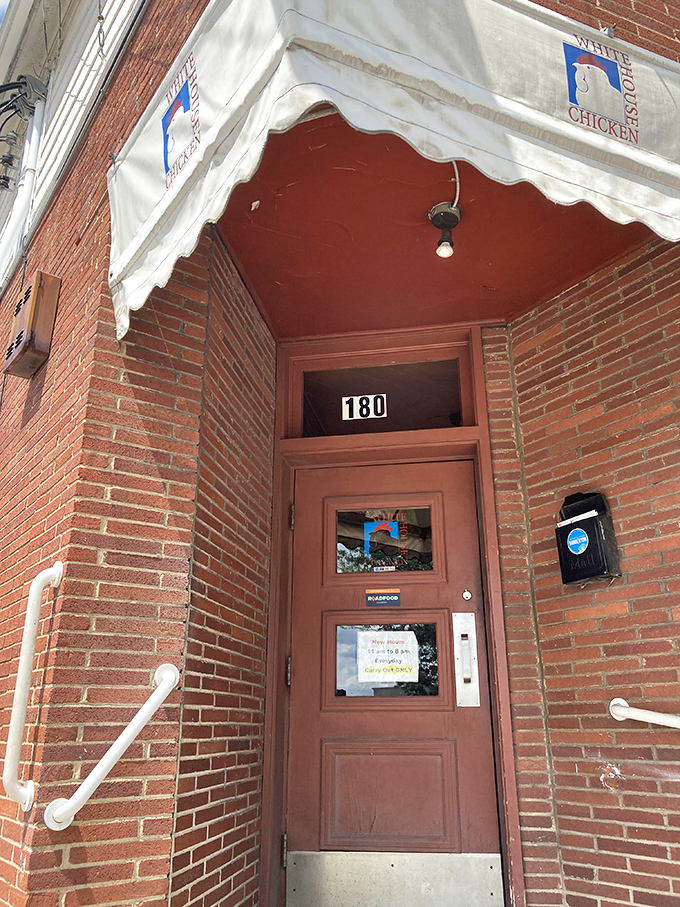 The unassuming entrance that doesn't hint at the culinary treasures within&mdash;like finding a secret doorway to fried chicken paradise.