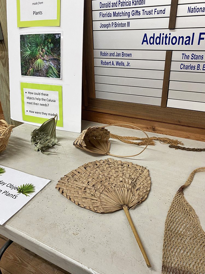 Calusa craftsmanship on display. These indigenous-made items remind us that the best technology sometimes requires no batteries or Wi-Fi.